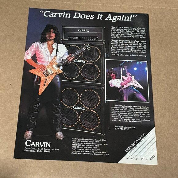 Carvin | Art | Craig Chaquico Of Starship Carvin Amps Guitars 984 Print ...